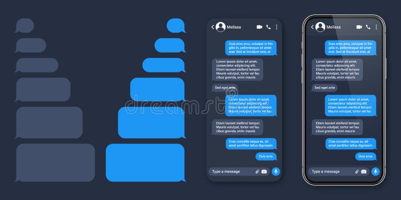 Realistic Smartphone with Messaging App. SMS Text Frame Stock Vector ...