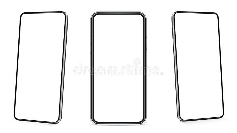 Realistic Smartphone Mockup. Cellphone Frame with Blank Display ...