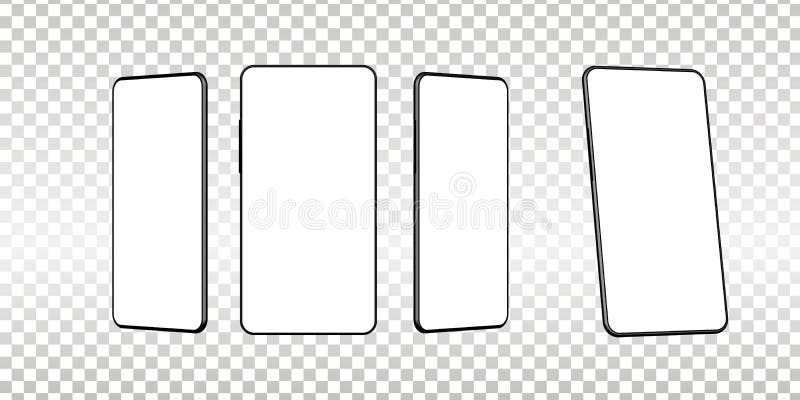 Realistic Smartphone Mockup. Cellphone Frame with Blank Display ...