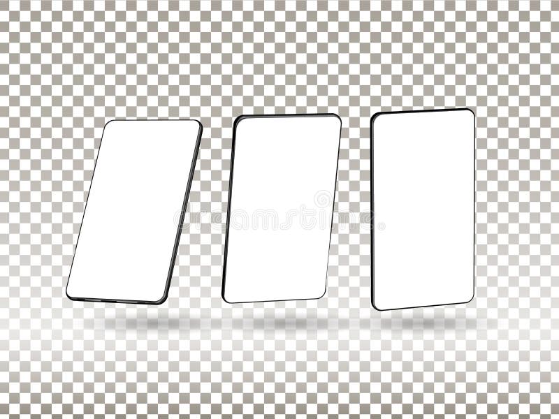 Realistic Smartphone Mockup. Cellphone Frame with Blank Display ...