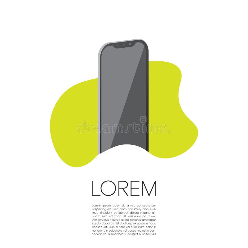 Realistic Smartphone Mockup Design with Text Place Holder Stock ...