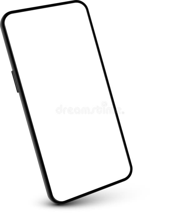 Realistic Smartphone Mockup Featuring a Blank White Screen on a White ...