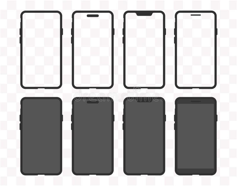 Realistic Smartphone Mockup Icon Symbol. Mobile Phone Logo Sign. Device ...