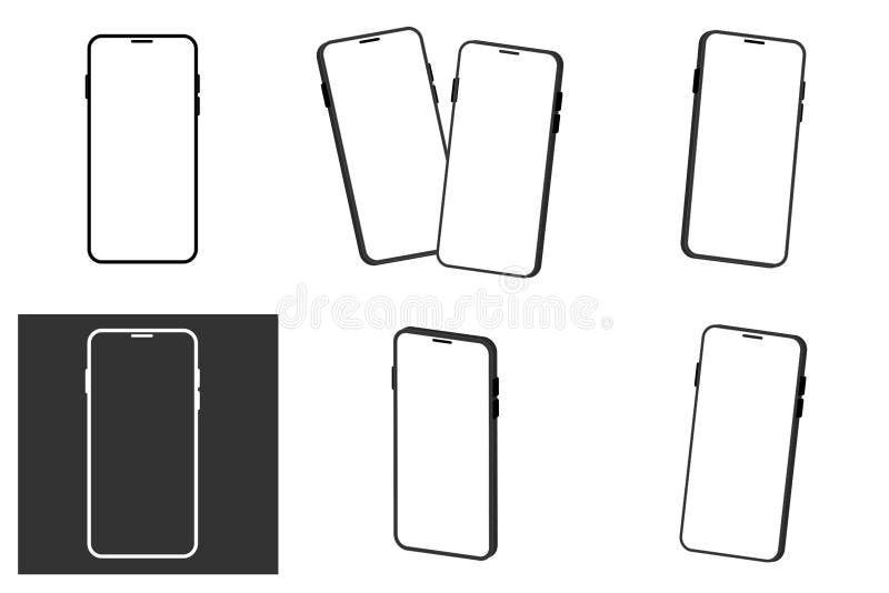 Realistic Smartphone Mockup Isolated on White Background. Mobile Phone ...