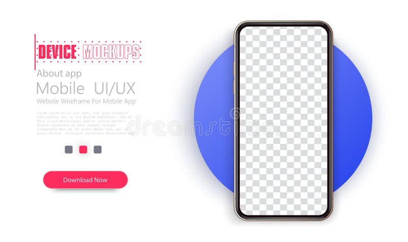 Realistic Smartphone Mockup. Mobile Phone Blank, White. Device UI/UX ...