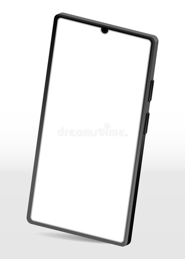 Realistic Smartphone Mockup. Mobile Phone Vector with Isolated on White ...