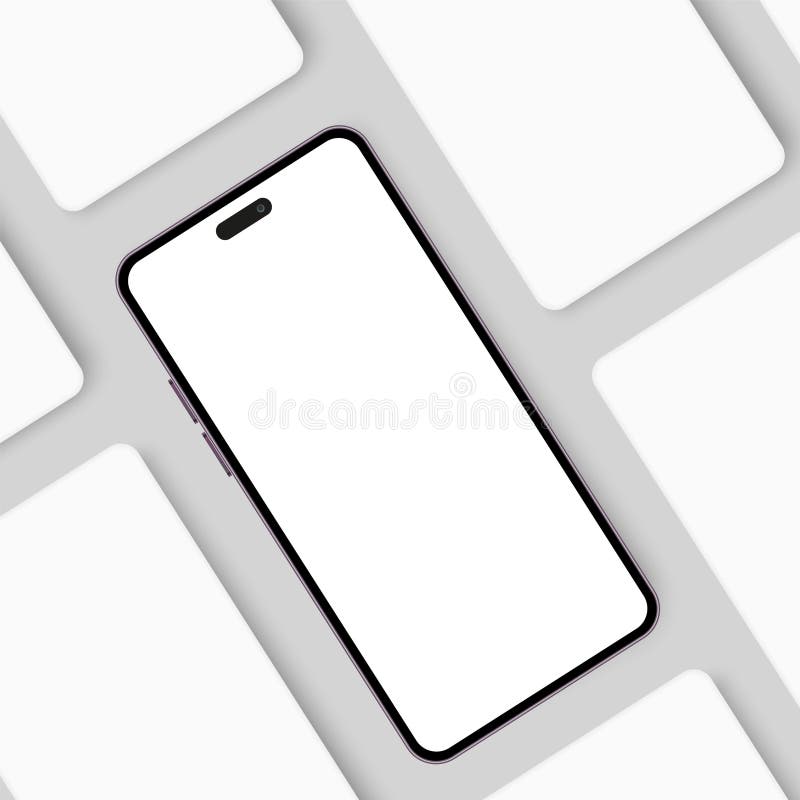 Realistic Smartphone Mockup Set, Vector Template for Mobile Phone ...