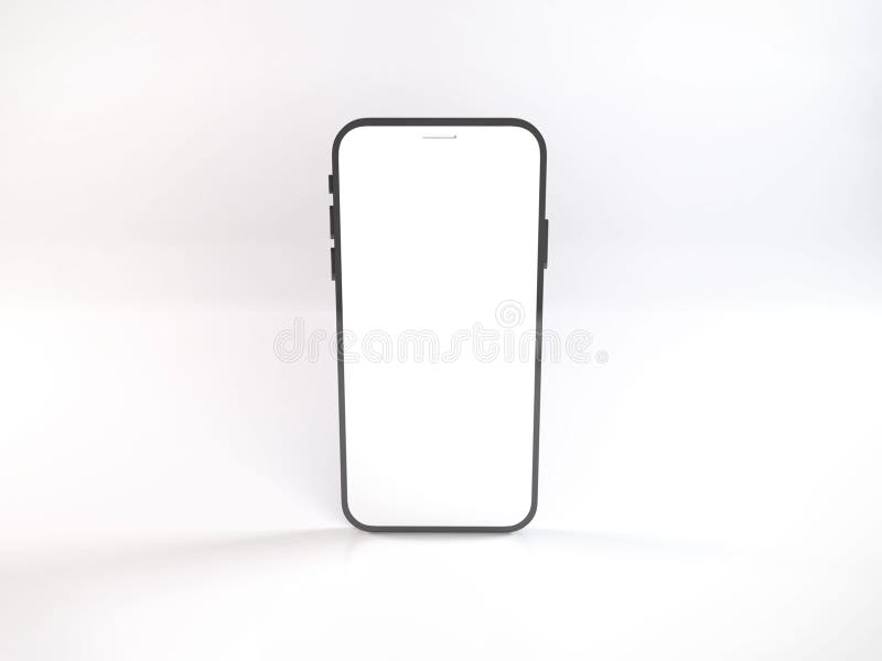 Modern Notchless Smartphone 3D Illustration Mockup Scene Stock ...