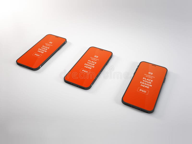 Realistic Smartphone Mockup Template Stock Illustration - Illustration ...