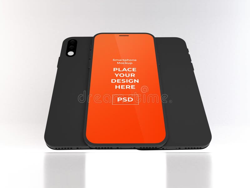 Realistic Smartphone Mockup Template Stock Illustration - Illustration ...