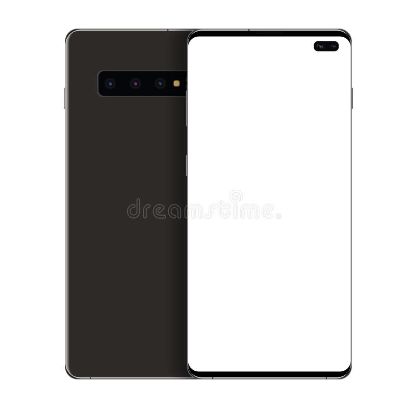 Realistic Smartphone Mockup with Thin Frames and Blank White Screen ...