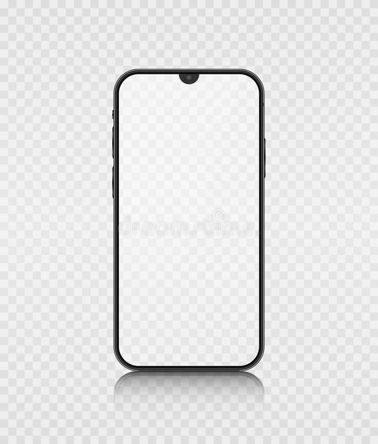 A Mock-up of a Smartphone with a White Screen. Realistic 3D Mobile ...