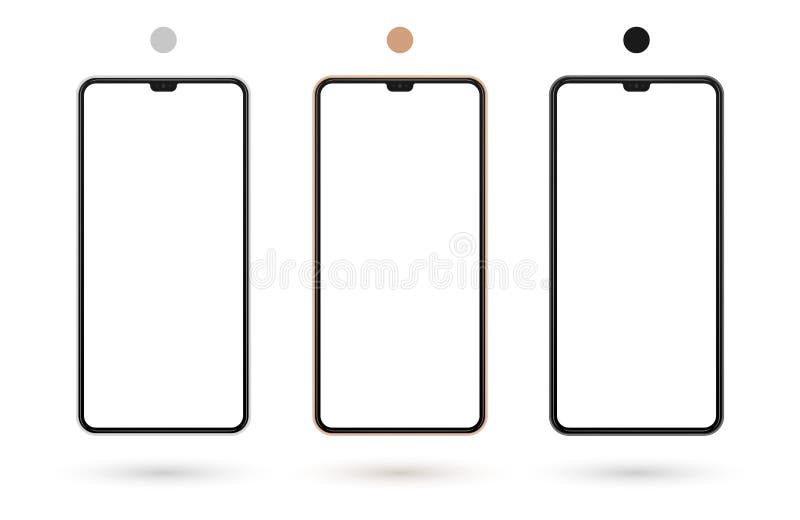 Realistic Smartphone Phone Screen Mock Up Vector Stock Vector ...