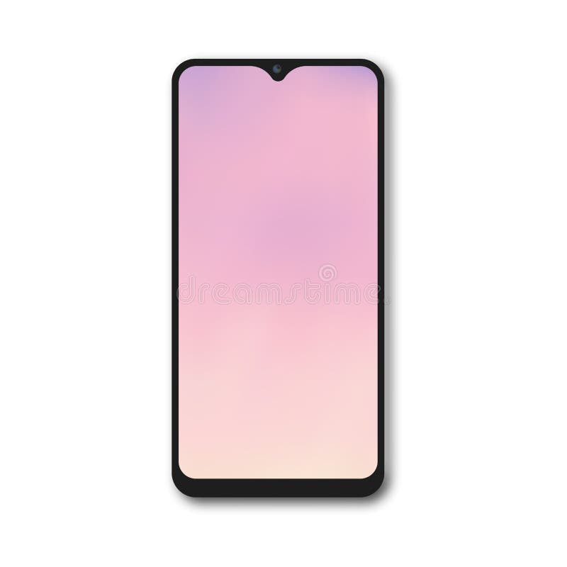 Realistic Smartphone with Pink Gradient Screen. Vector Stock ...