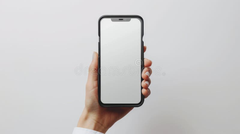 Realistic Smartphone Screen Mockup in Front View Stock Illustration ...