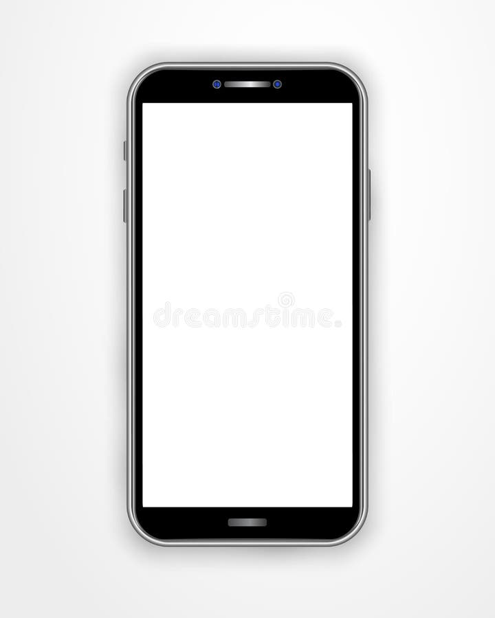 Realistic Smartphone Screen Template Isolated on Transparent Background ...