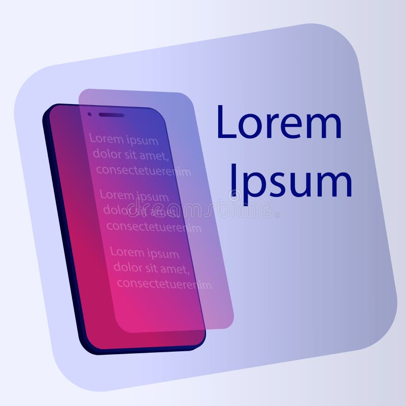 Realistic Smartphone with Text on the Screen Stock Vector ...