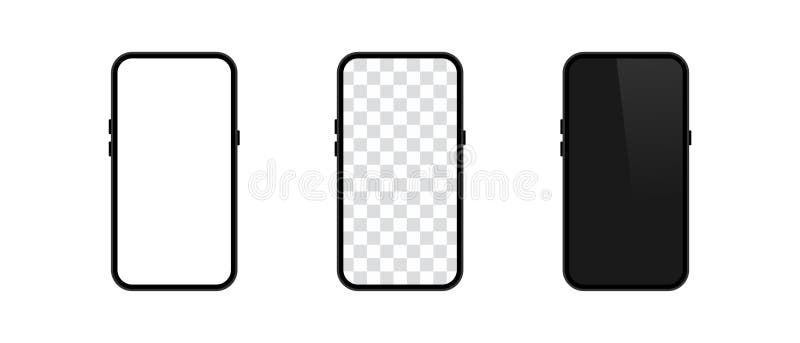 Realistic Smartphone Vector Mockup. Smartphone with Transparent Screens ...