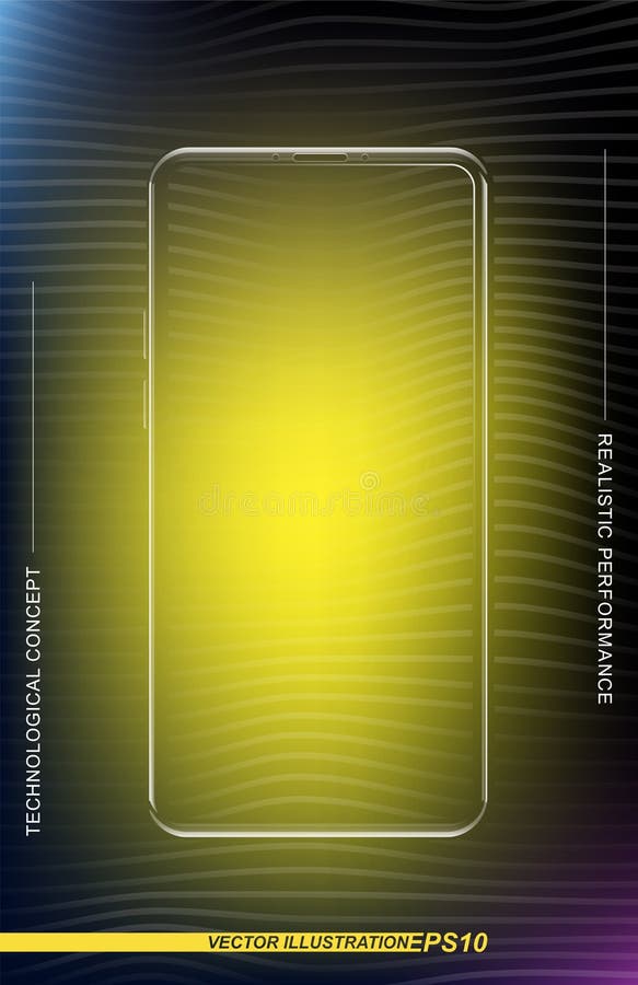 Realistic Smartphone in a Vertical Format with a Transparent Screen and ...
