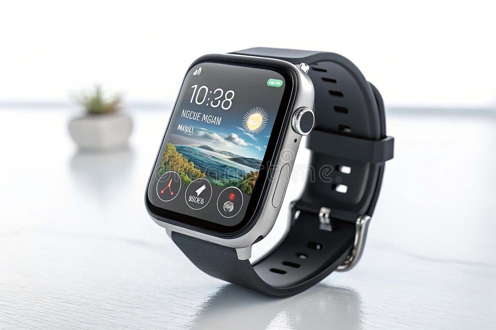 Realistic Smartwatch White Background. Smartwatch Realistic Isolated on ...