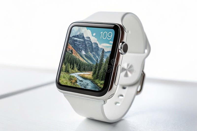 Realistic Smartwatch White Background. Smartwatch Realistic Isolated on ...