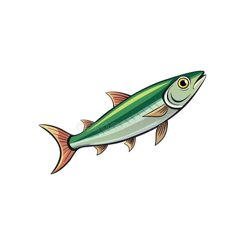 Realistic Smelt Fish Illustration with Aquatic Elements Stock Image ...