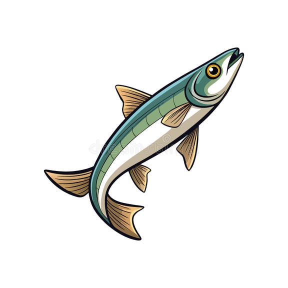 Realistic Smelt Fish Illustration with Aquatic Elements Stock Photo ...