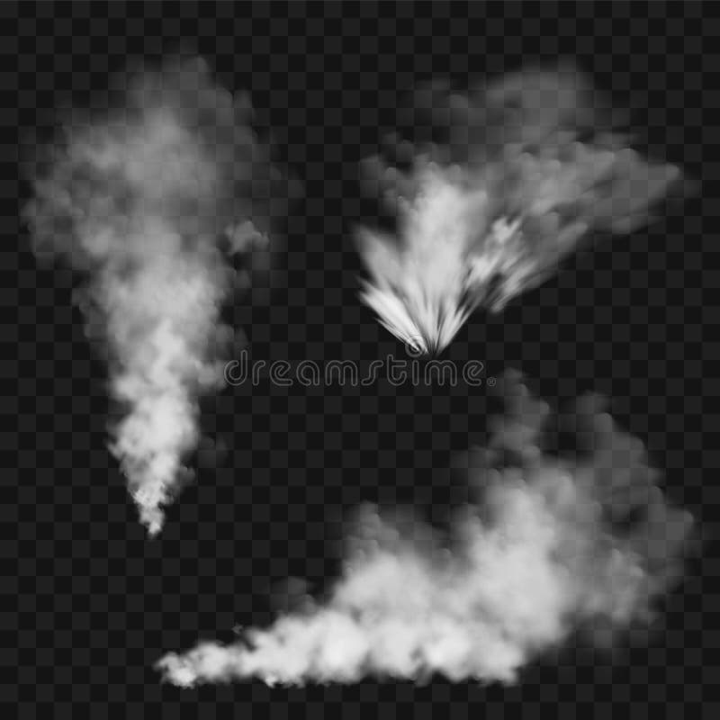 Realistic Smoke Clouds. Stream of Smoke from Burning Objects ...