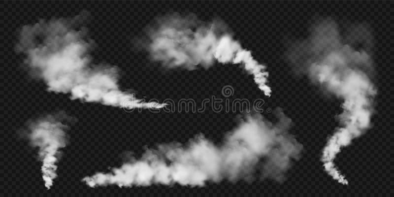 Realistic Smoke Clouds. Stream of Smoke from Burning Objects ...