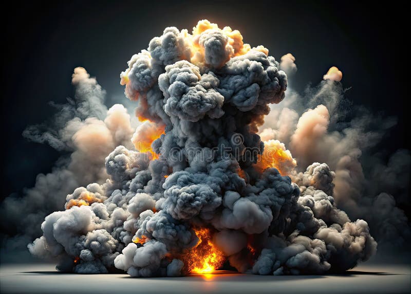 Realistic Smoke Explosion Photo Effect Mockup Dynamic 3D Rendering for ...