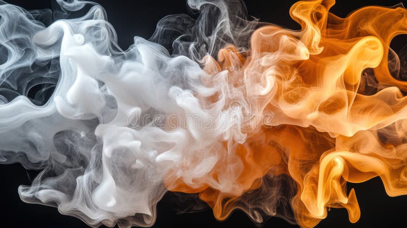 Realistic Smoke Flowing Against Dark Background Stock Image - Image of ...