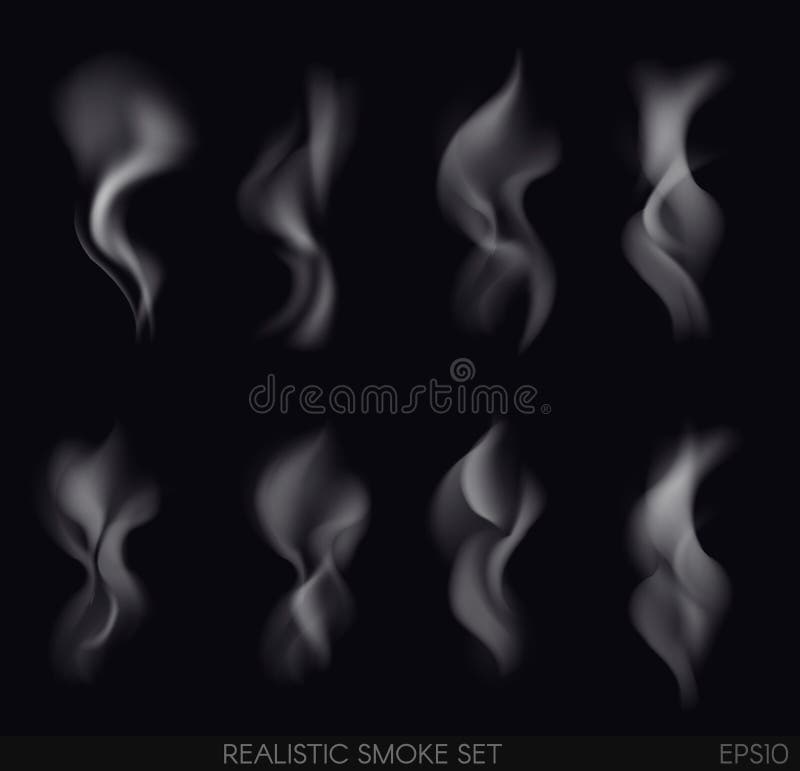 Realistic smoke set stock vector. Illustration of nature - 83566161