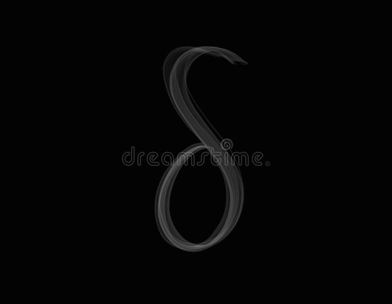 Realistic Smoke Shape with Alphabet Delta Spreading on Dark Background ...