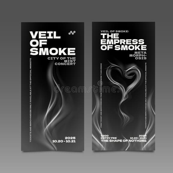 Realistic Smoky Abstract Vertical Banner Set Stock Vector ...