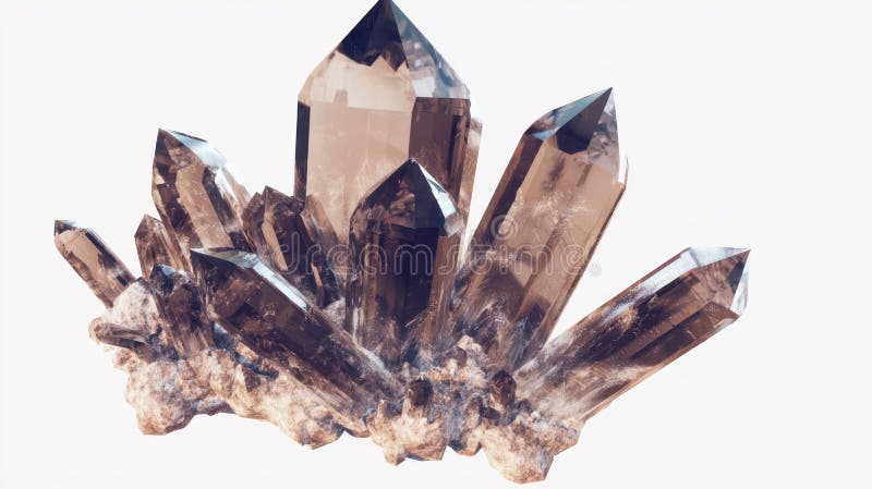 Realistic Smoky Quartz Crystal Cluster with Phantom Inclusions for ...