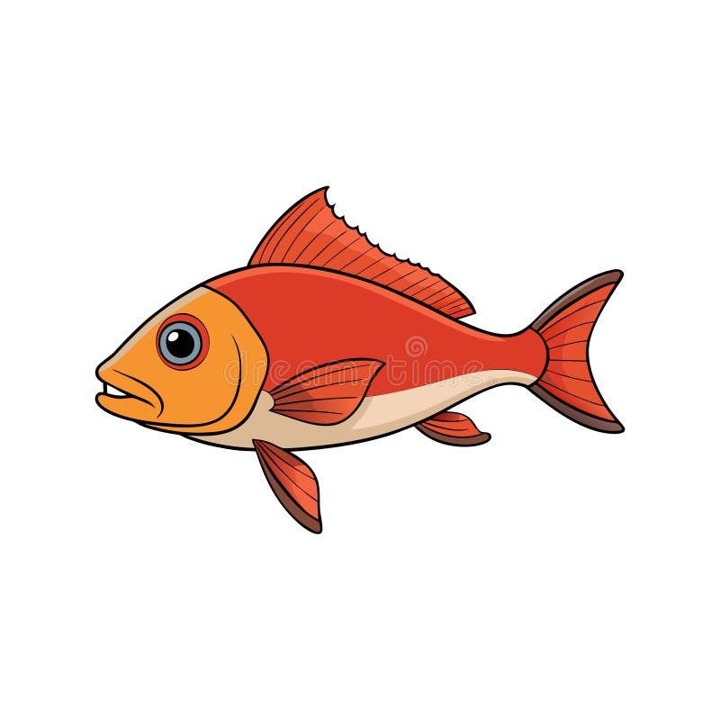 Realistic Snapper Fish Depiction in Colorful Scene Stock Illustration ...