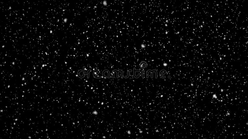 Realistic Snow Falling Isolated on Black. 3d Rendering Stock ...