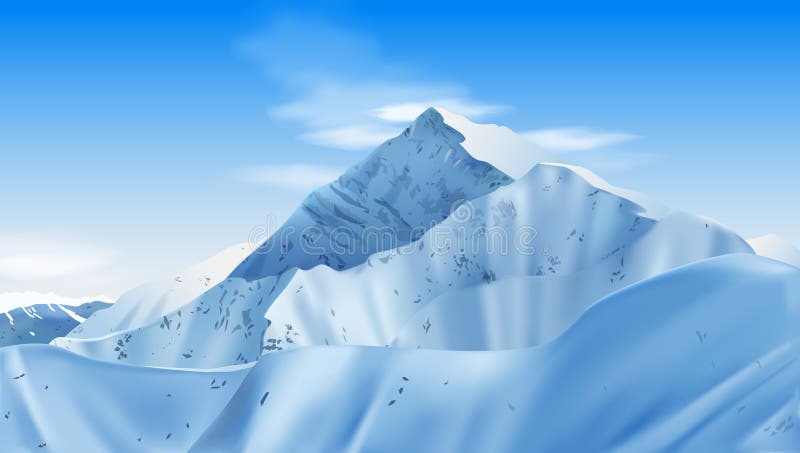 Realistic Snow Mountains Composition Stock Vector - Illustration of ...