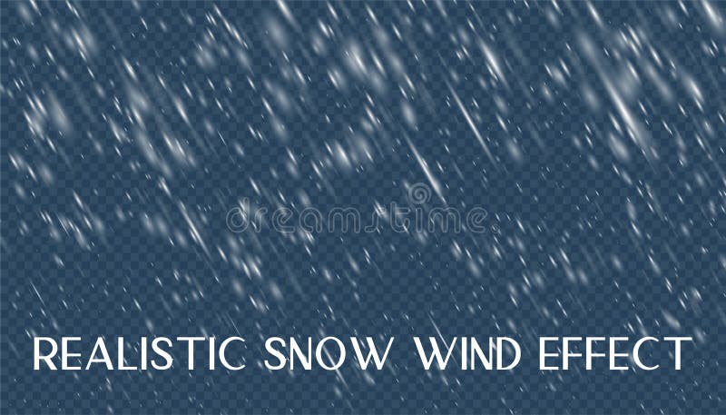 Realistic Snow Wind Effect with Rain. Snowfall Overlay for Photo and ...