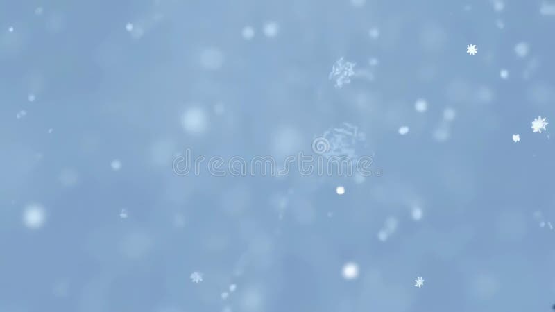 Realistic Snowflakes Falling on Blue Background Stock Video - Video of ...