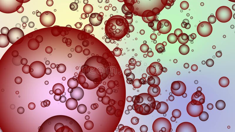 Realistic Soap Red Color Bubbles with Colored Background Stock ...
