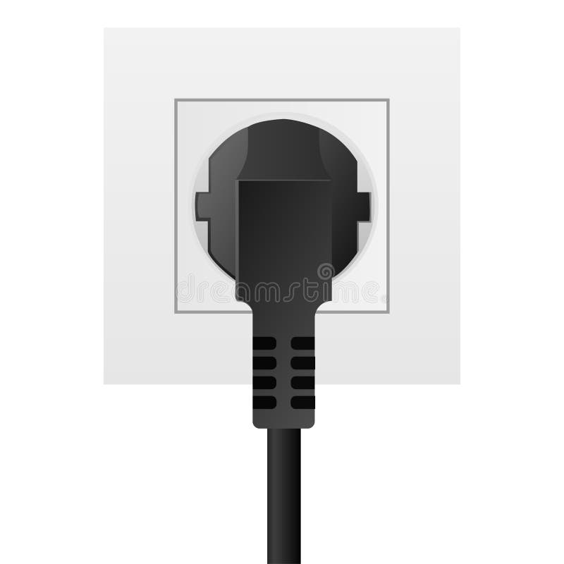 Realistic Socket with Plug Plug. Vector Illustration Stock Illustration ...