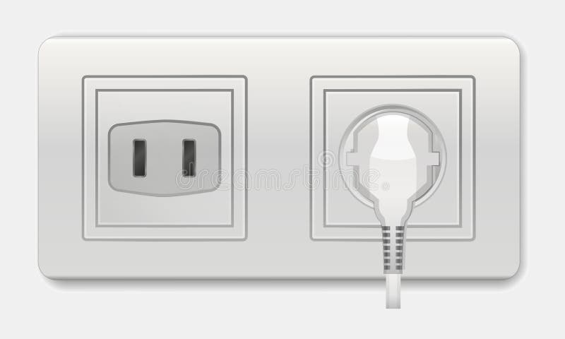 Realistic Socket. USA, Canada Socket Vector Illustration. Adapters ...
