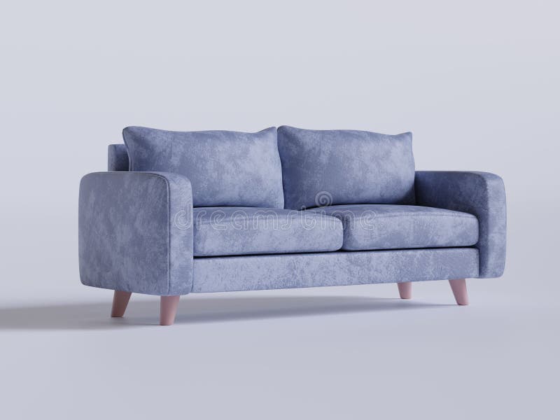 Realistic Sofa White Texture Rendered Stock Illustration - Illustration ...