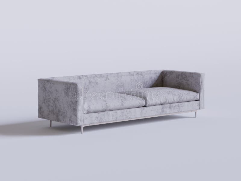 Realistic Sofa White Texture Rendered Stock Illustration - Illustration ...