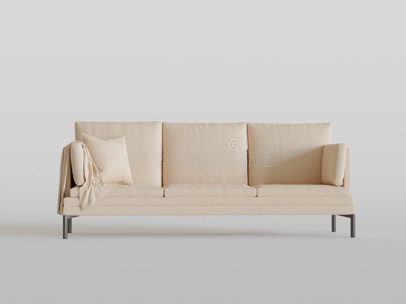 Realistic Sofa White Texture Rendered Stock Illustration - Illustration ...