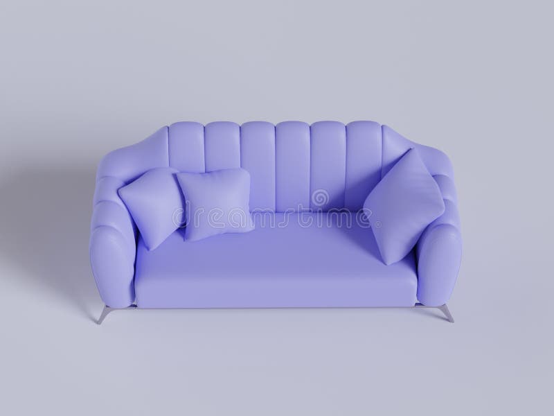 Realistic Sofa White Texture Rendered Stock Illustration - Illustration ...