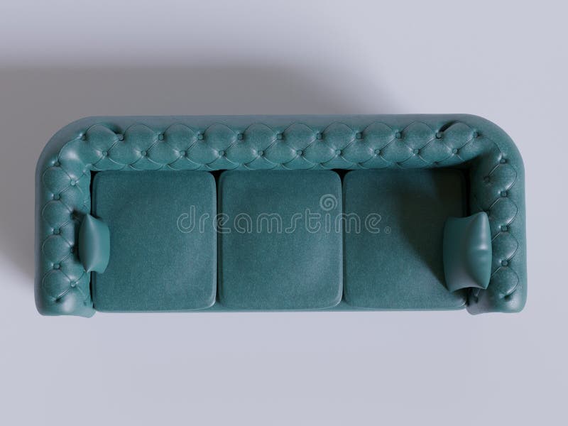 Realistic Sofa White Texture Rendered Stock Illustration - Illustration ...