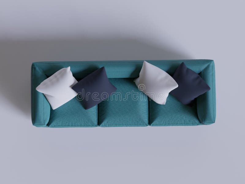 Realistic Sofa White Texture Rendered Stock Illustration - Illustration ...