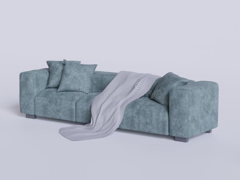 Realistic Sofa White Texture Rendered Stock Illustration - Illustration ...